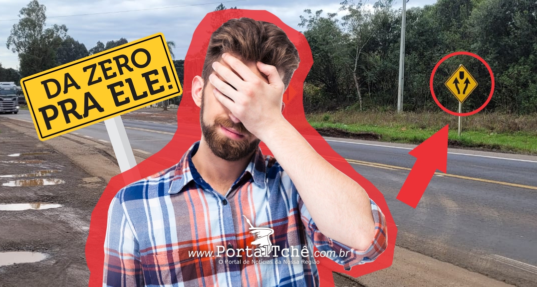 EGR instala placa de sinalização errada na ERS-135, em Getúlio Vargas